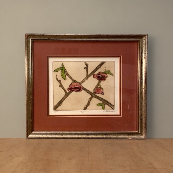 Vintage | Art | Vintage Original Etching Of Flowering Paw Paw Tree ...